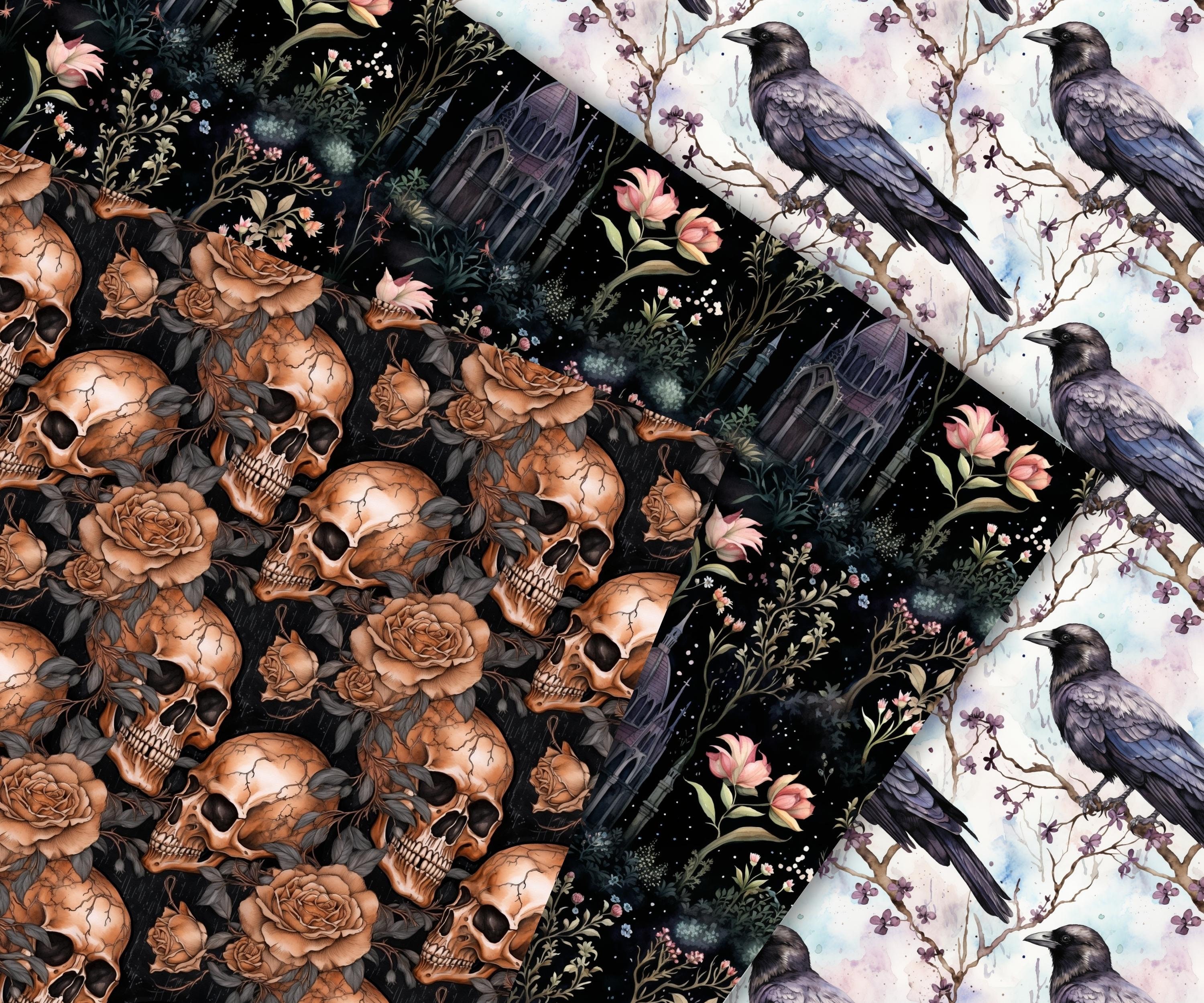 Watercolour Gothic Digital Paper, 25 Seamless Gothic Patterns in Watercolour, Instant Download ...