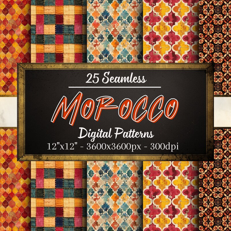 Moroccan Patterned Papers - Etsy