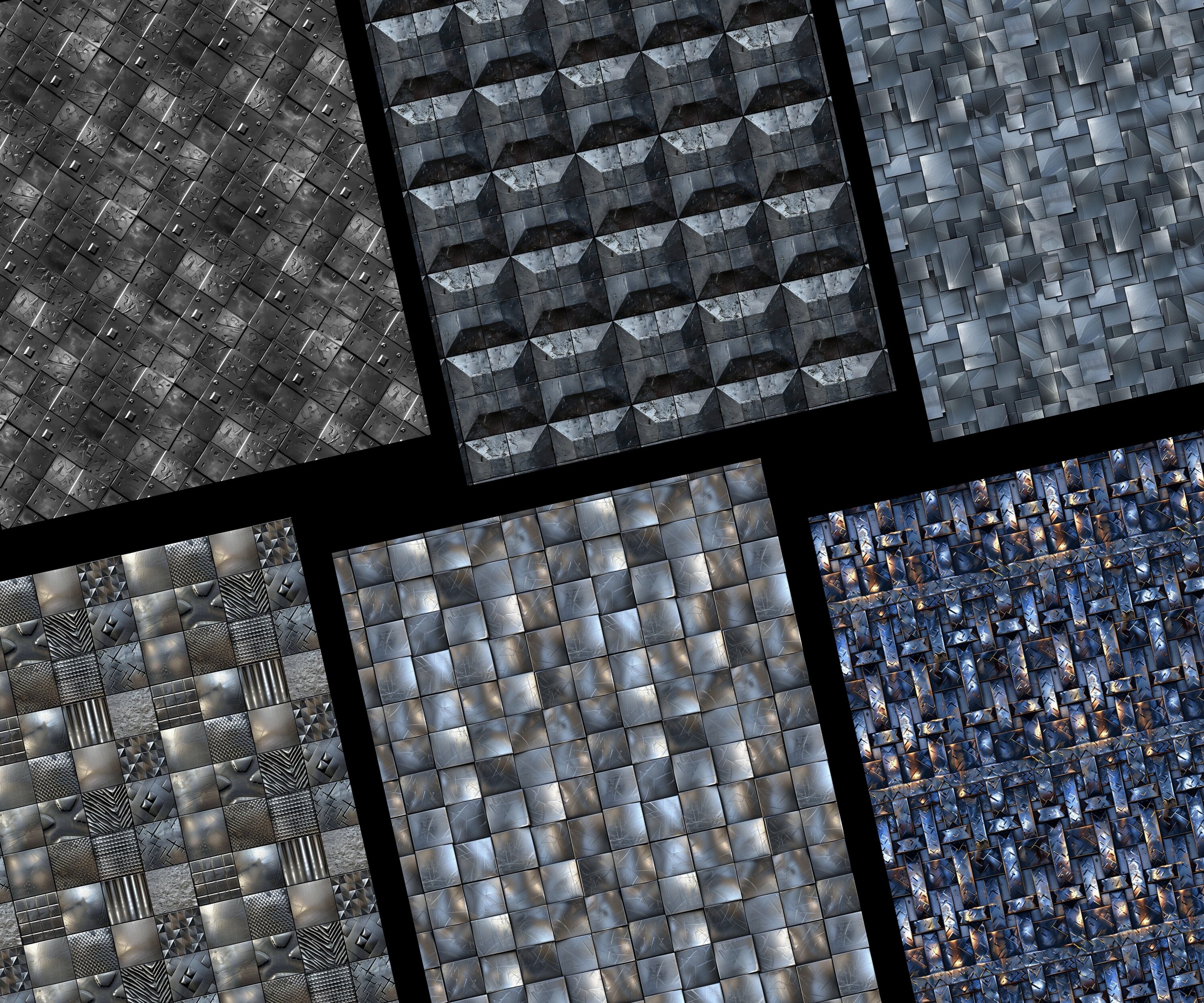 Sheet Metal Patterns, 20 Metal Textures Seamless Digital Papers ...