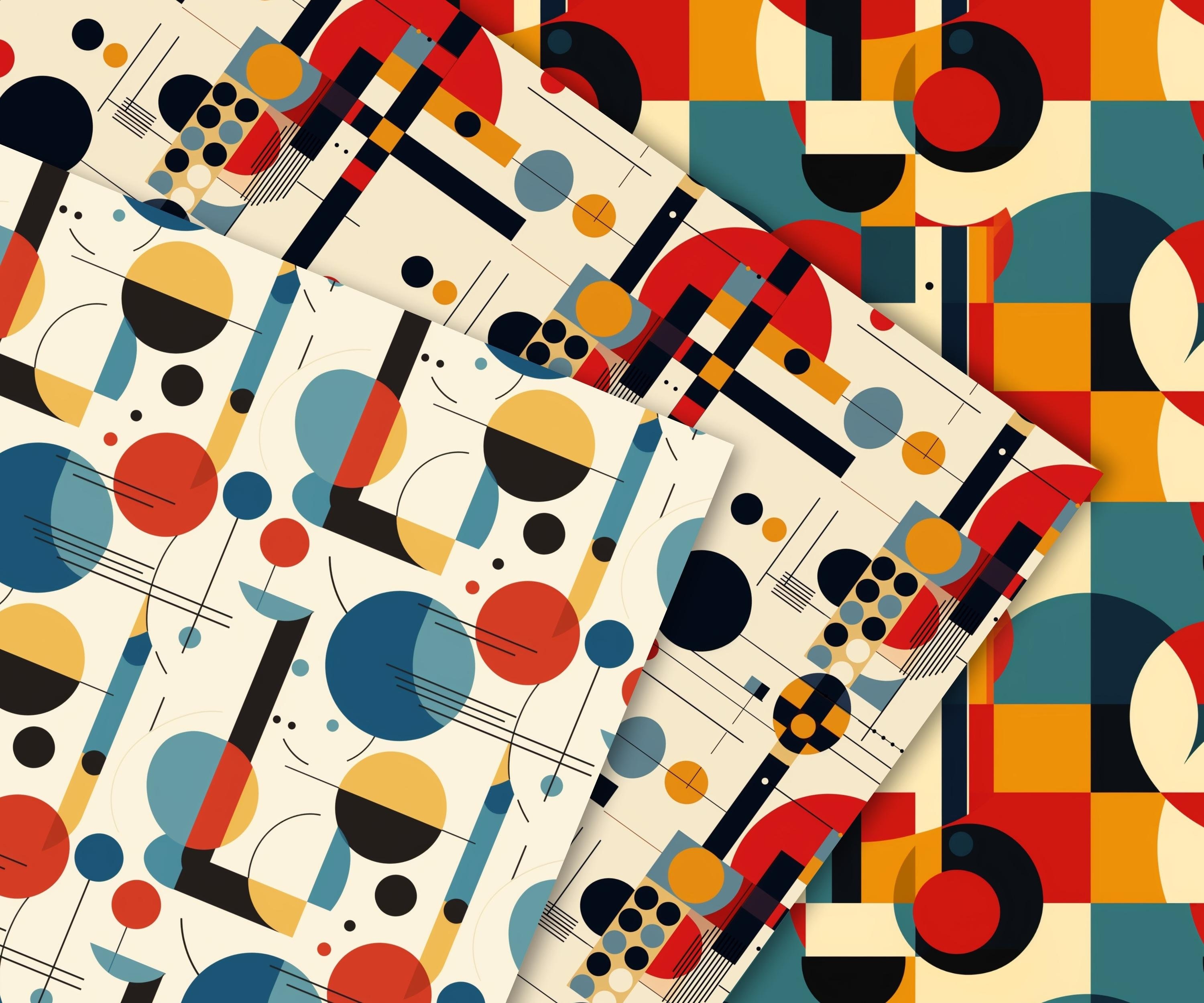Bauhaus Patterns, 22 Retro Bauhaus Seamless Digital Papers, Instant ...