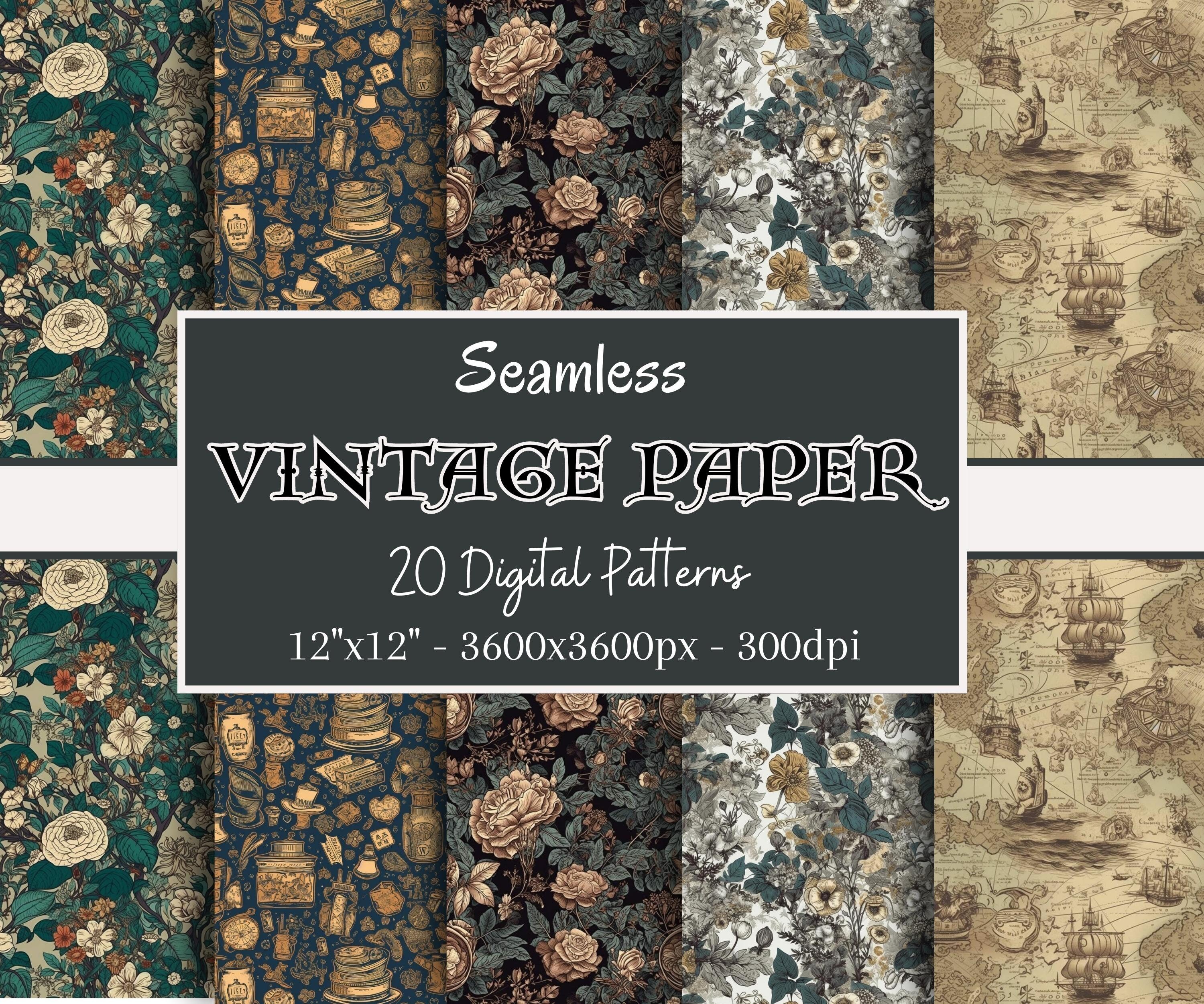Vintage Digital Patterns 20 Seamless Vintage Digital Papers - Etsy