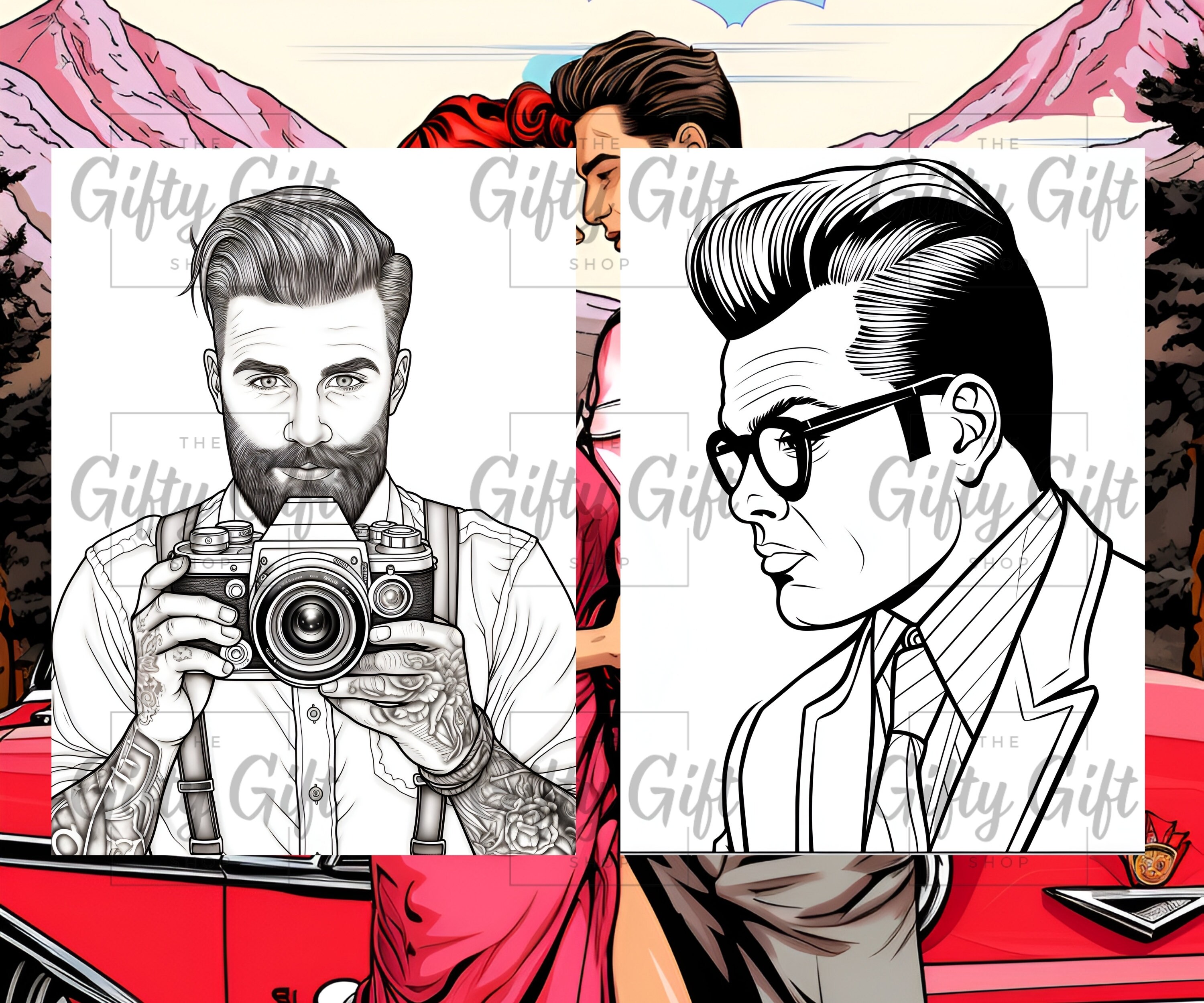 Rockabilly Colouring Book Volume 2, 40 Vintage Colouring Pages, Adults ...