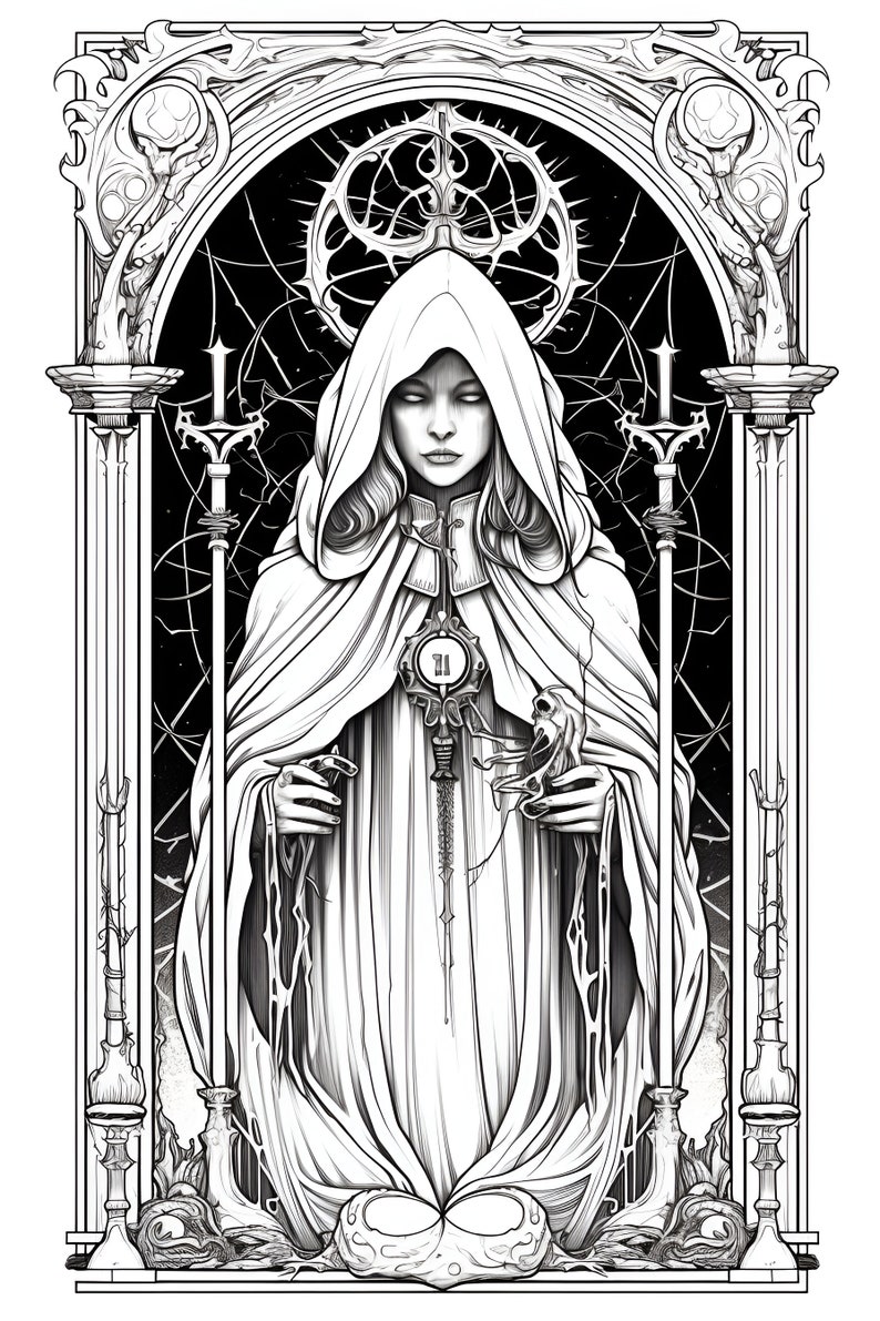 Dark Arts Colouring Book, 40 Gothic Printable Colouring Pages ...