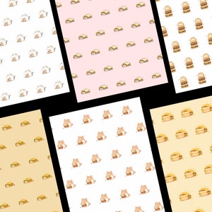 Hungry Chibi Animals Patterns, 25 Cute Chibi Seamless Digital Papers ...