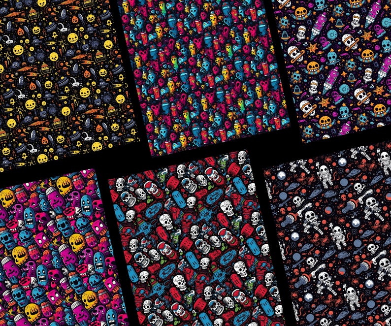 Urban Street Art Patterns, 20 Seamless Digital Papers, Instant Download ...