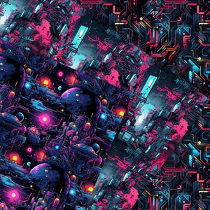 Cyberpunk Patterns, 20 Cyberpunk Seamless Digital Papers, Instant ...