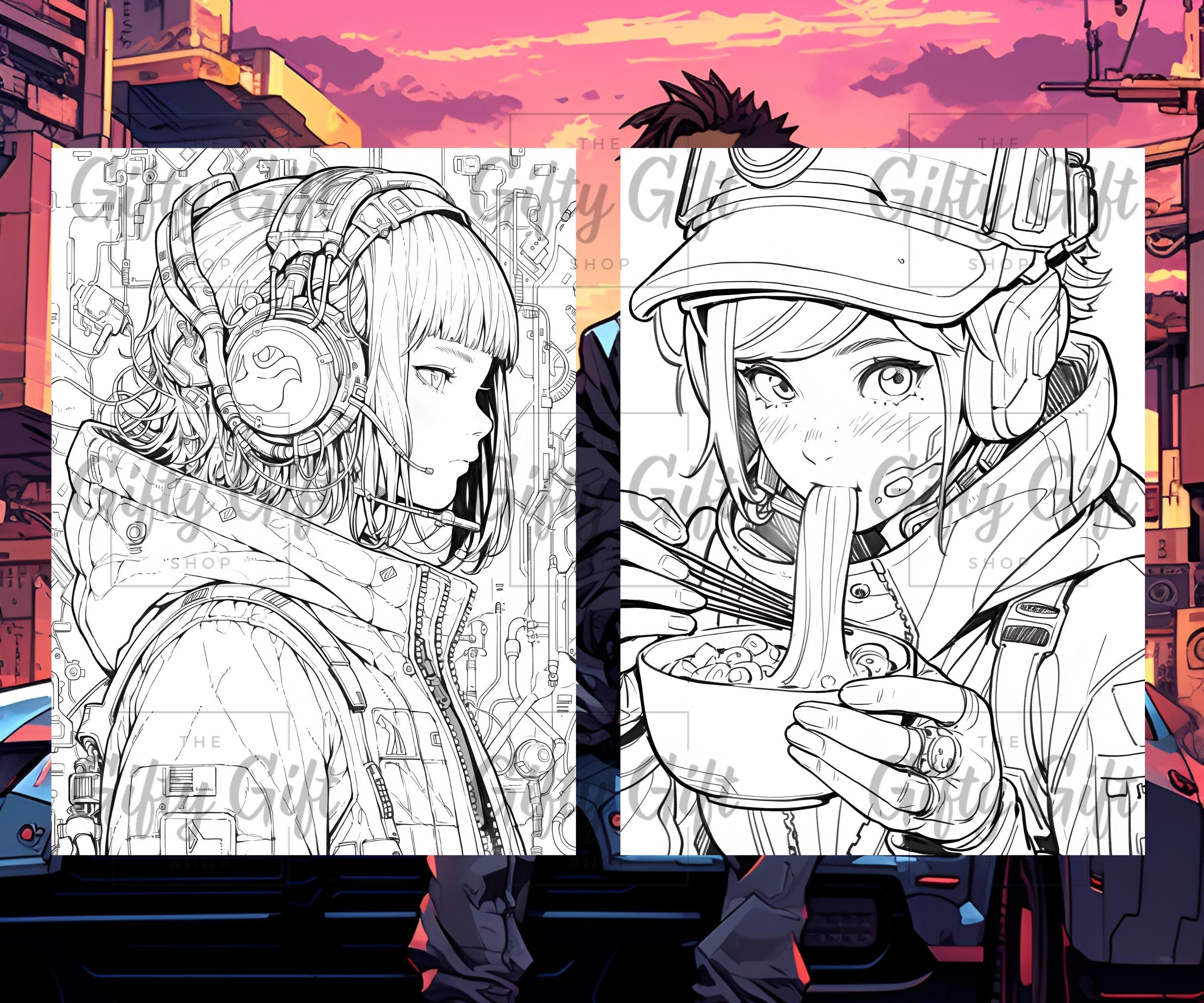 Cyberpunk Colouring Book, 40 Printable Colouring Pages for Adults and ...