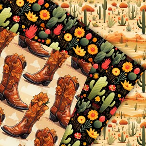 Wild West Patterns, 25 Western Themed Seamless Digital Papers, Instant ...