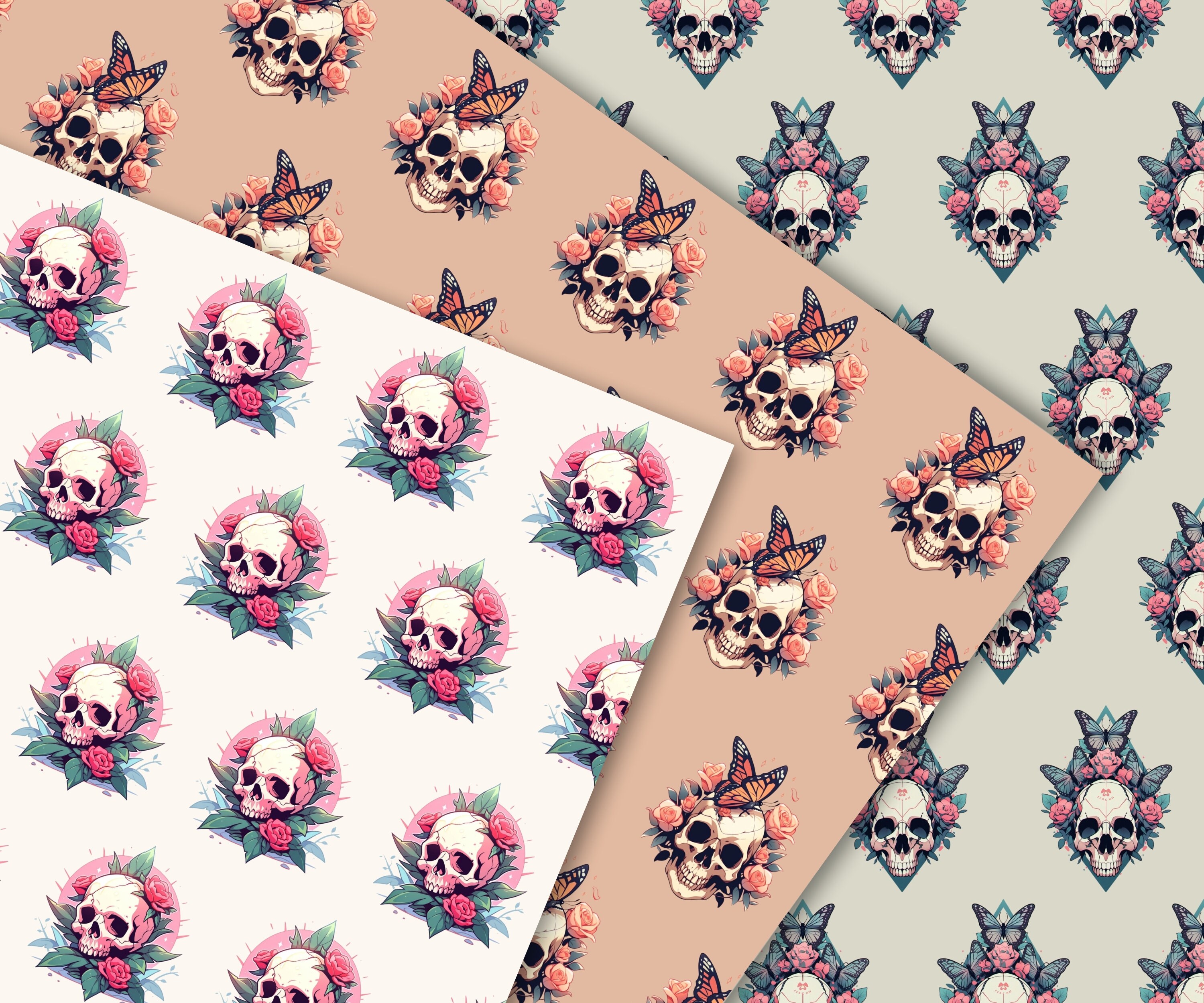 Gothic Doodle Patterns, 20 Fun Gothic Themed Seamless Digital Papers ...