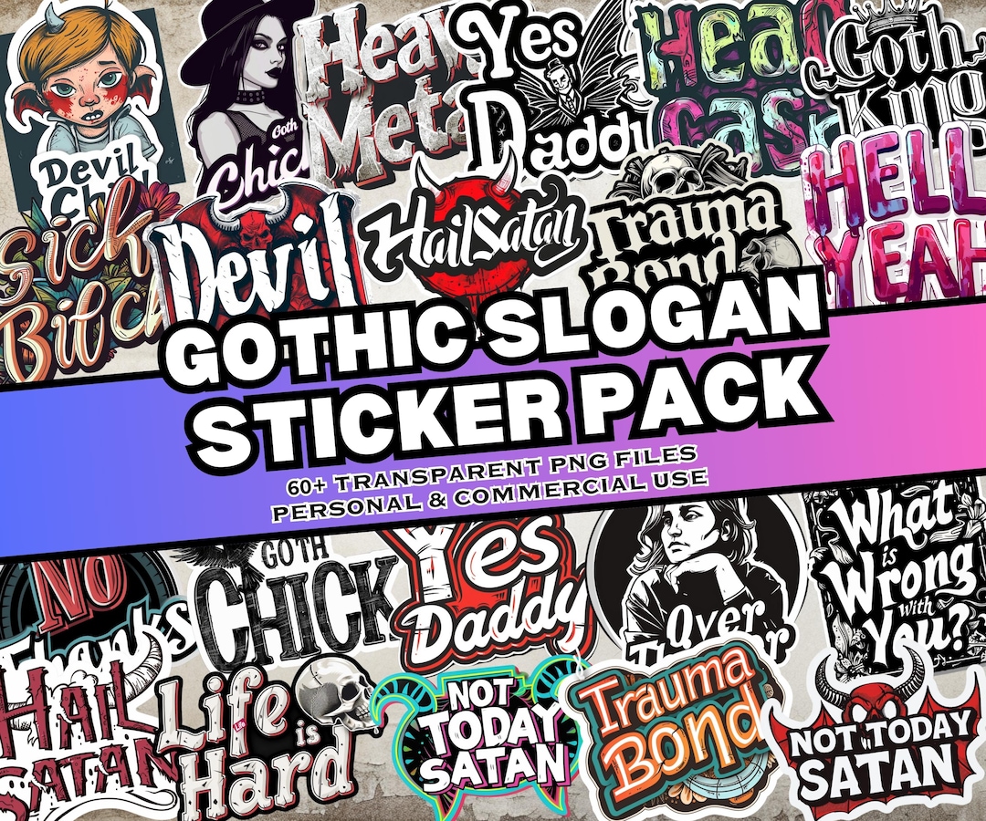 Gothic Sticker Pack, 60+ Gothic Themed Digital Stickers, PNG Files ...