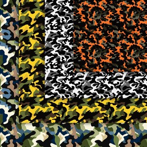 Camouflage Patterns, 35 Camouflage Seamless Digital Papers, Instant ...