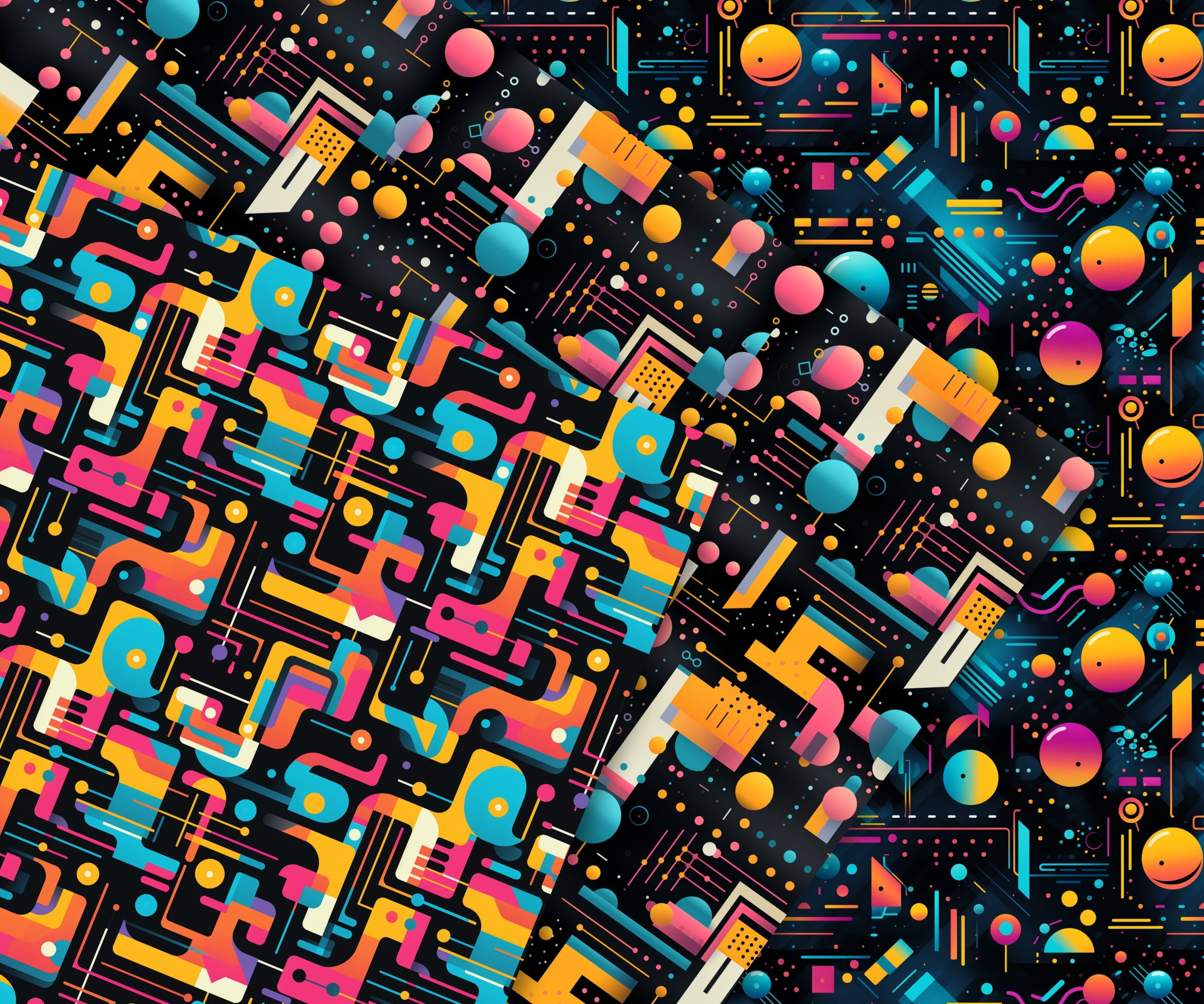 Neon Arcade Seamless Patterns, 20 Retro Arcade Digital Papers, Instant ...
