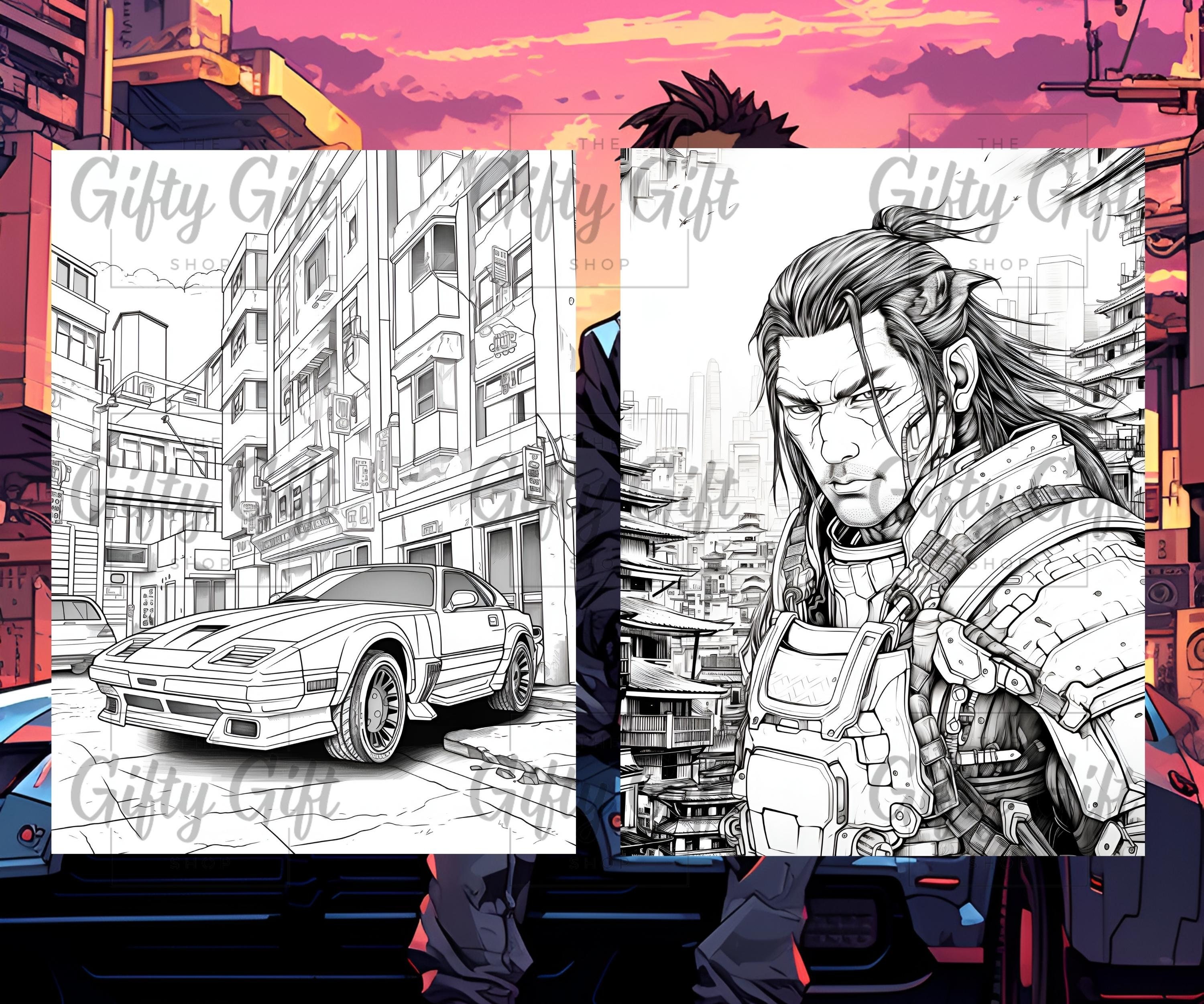 Cyberpunk Colouring Book, 40 Printable Colouring Pages for Adults and ...
