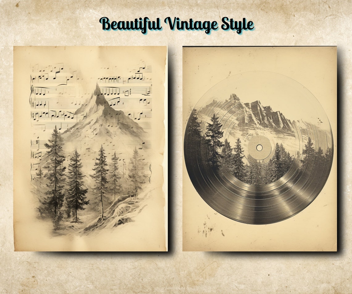 Mountain Junk Journal Pages, Vintage Scrapbooking Ephemera, 40 ...