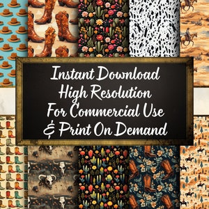 Wild West Patterns, 25 Western Themed Seamless Digital Papers, Instant ...