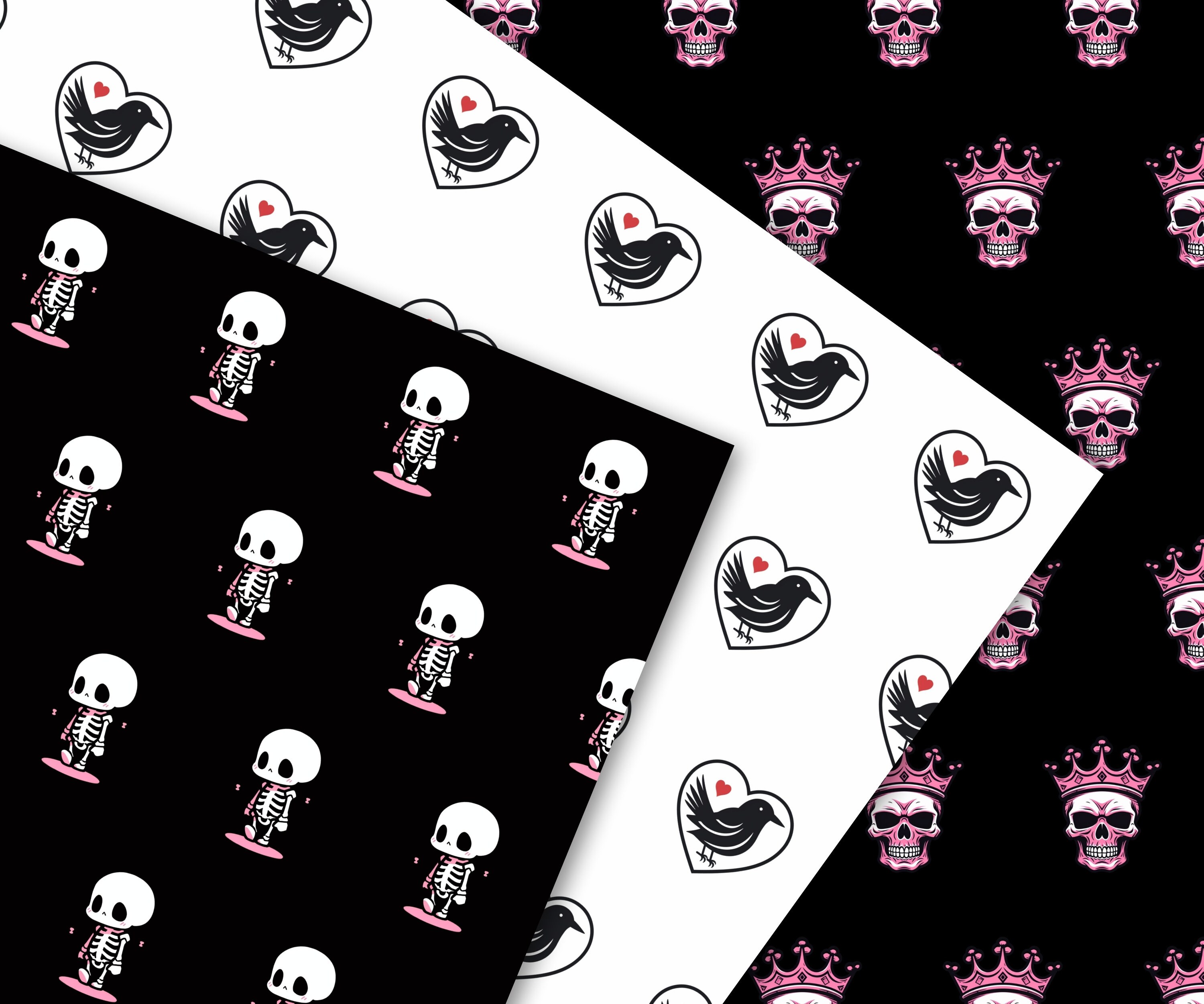 Gothic Line Art Patterns, 20 Fun Gothic Themed Seamless Digital Paper ...