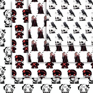 Gothic Doodle Patterns, 20 Fun Gothic Themed Seamless Digital Papers ...