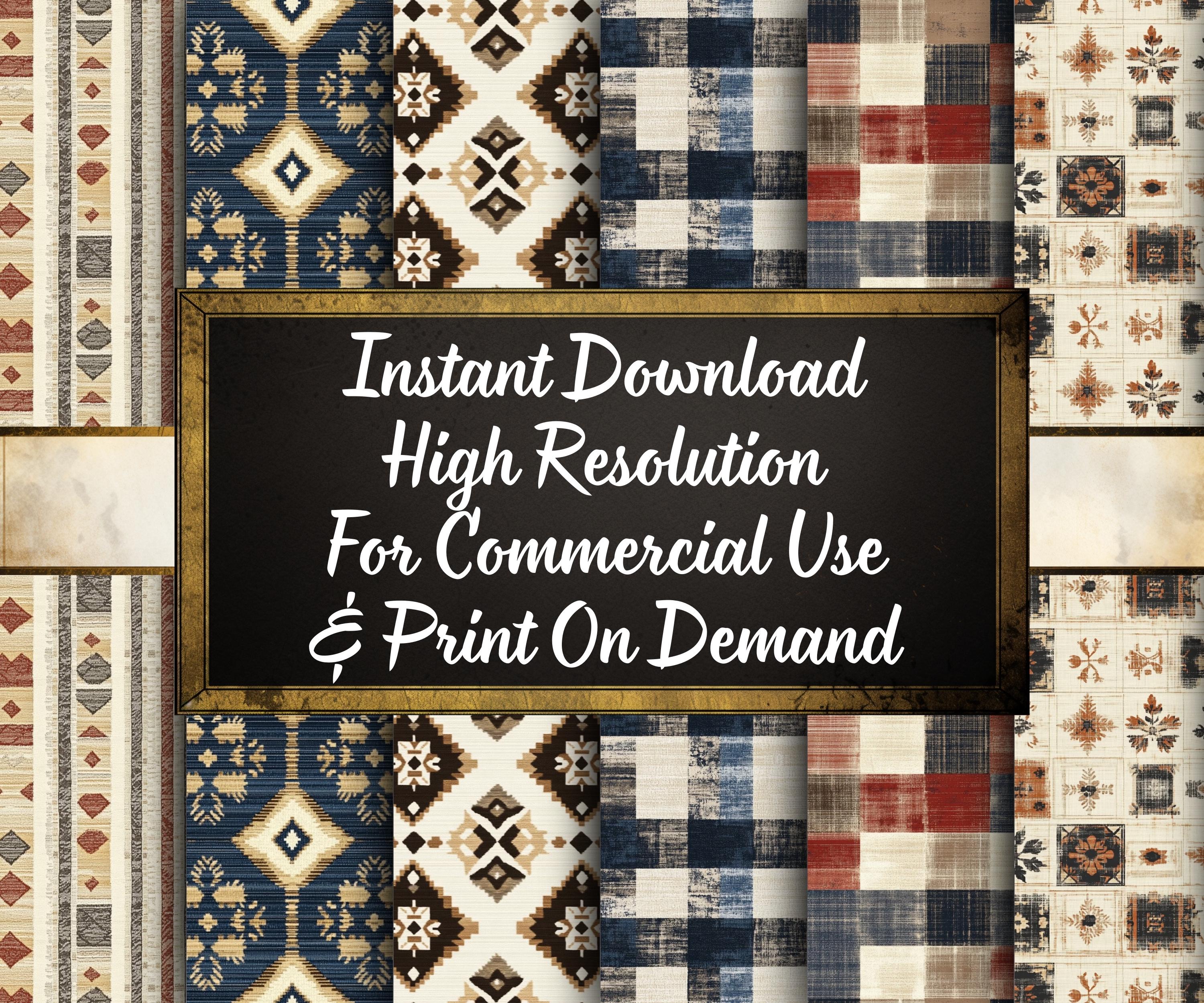 Country Farmhouse Seamless Patterns, 30 Rustic Textiles & Upholstery ...