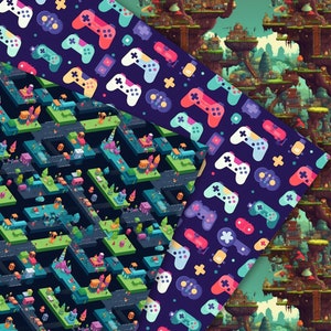 Game Room Patterns, 20 Videogame Themed Seamless Digital Papers ...