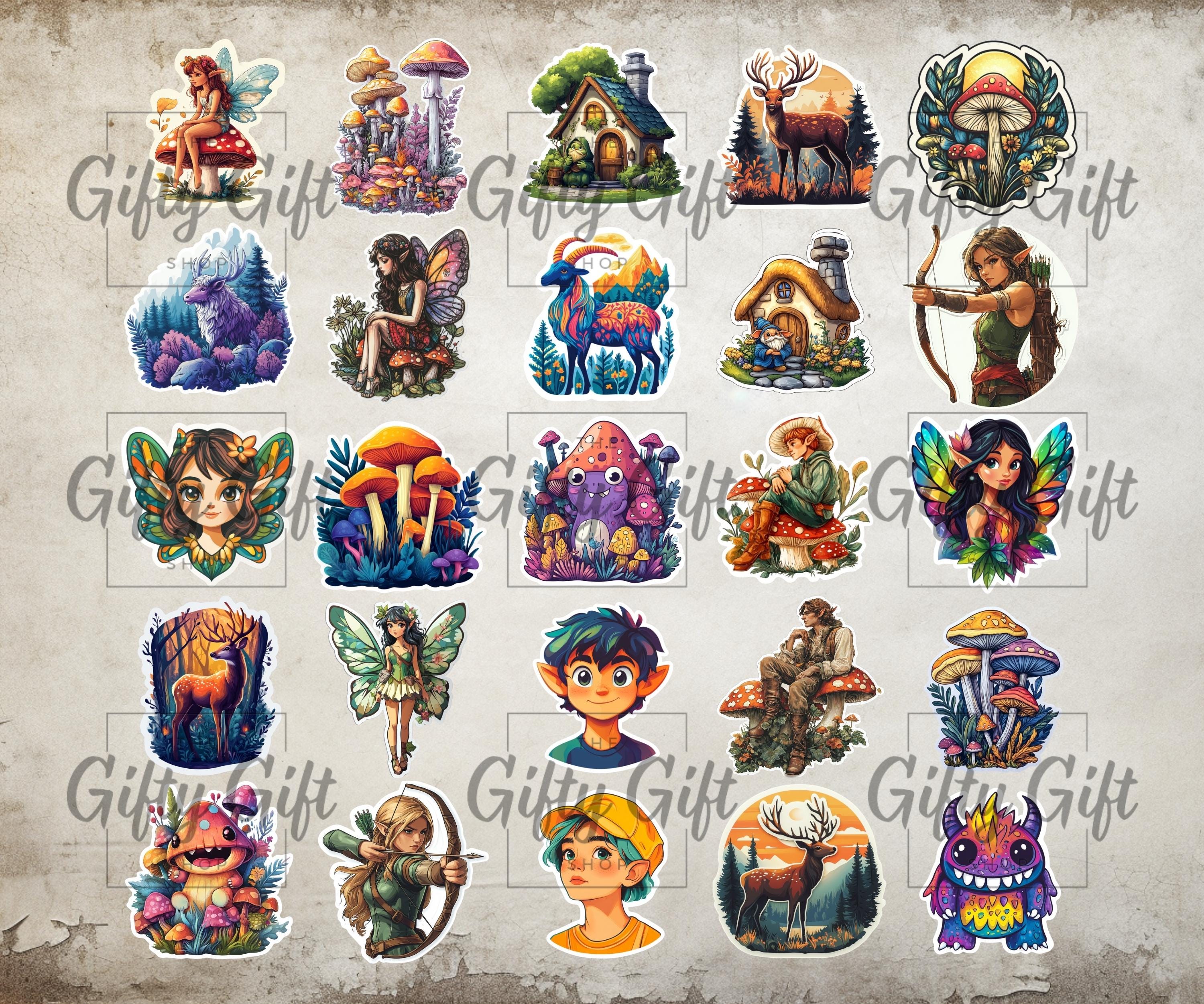 Magical World Sticker Pack, 50 Fantasy Themed Digital Stickers, PNG ...