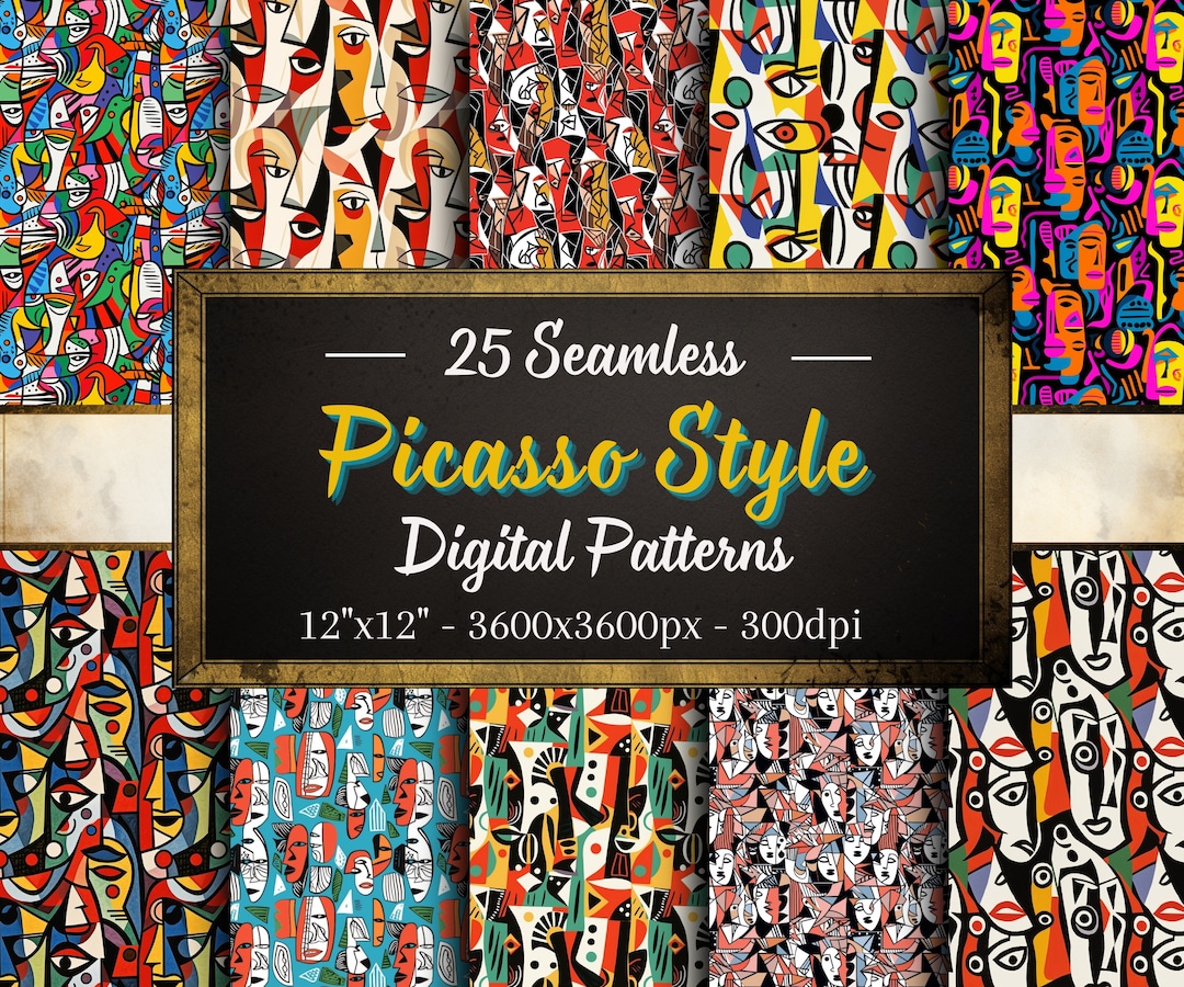 Picasso Patterns, 25 Picasso Inspired Seamless Digital Papers, Instant ...