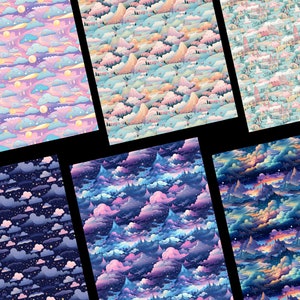 Pastel Dreams Patterns, 20 Pastel Fantasy Seamless Digital Papers ...