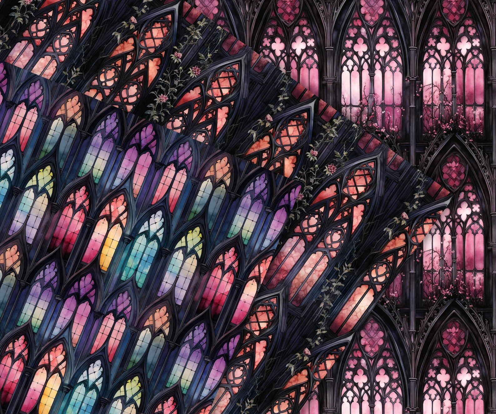 Watercolour Gothic Digital Paper, 20 Seamless Gothic Patterns in Watercolour, Instant Download ...