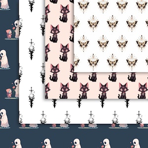 Gothic Chibi Patterns, 20 Chibi and Anime Seamless Digital Papers ...