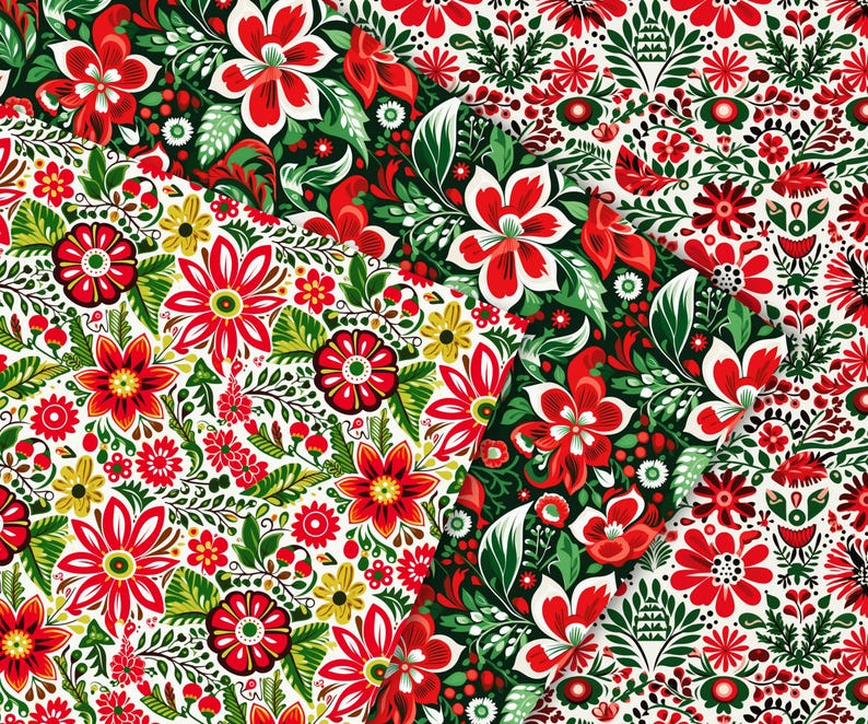 Mexican Festival Digital Patterns, 20 Seamless Sugar Skull and Floral ...
