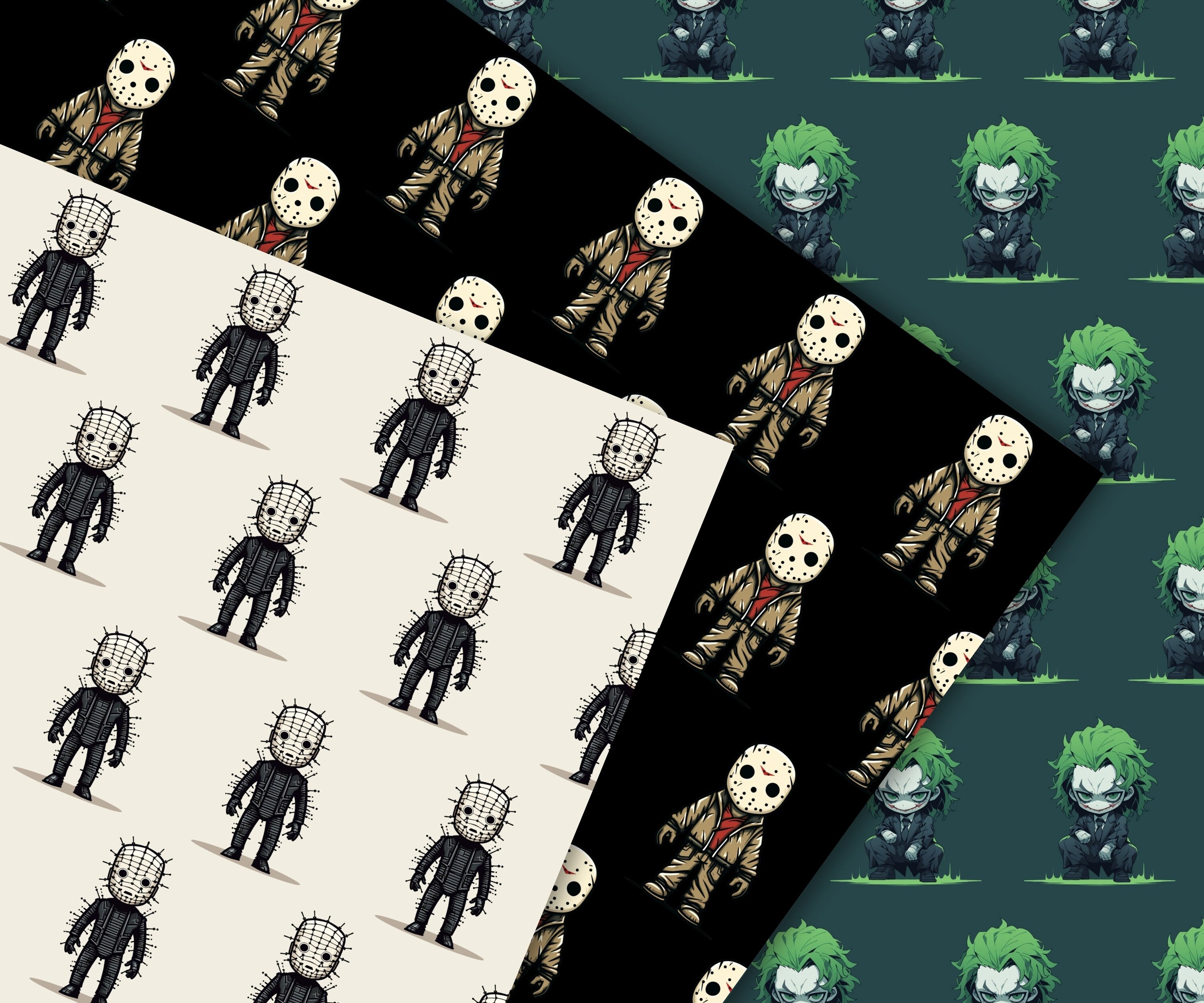 Gothic Chibi Patterns, 20 Creepy and Cute Seamless Digital Papers ...