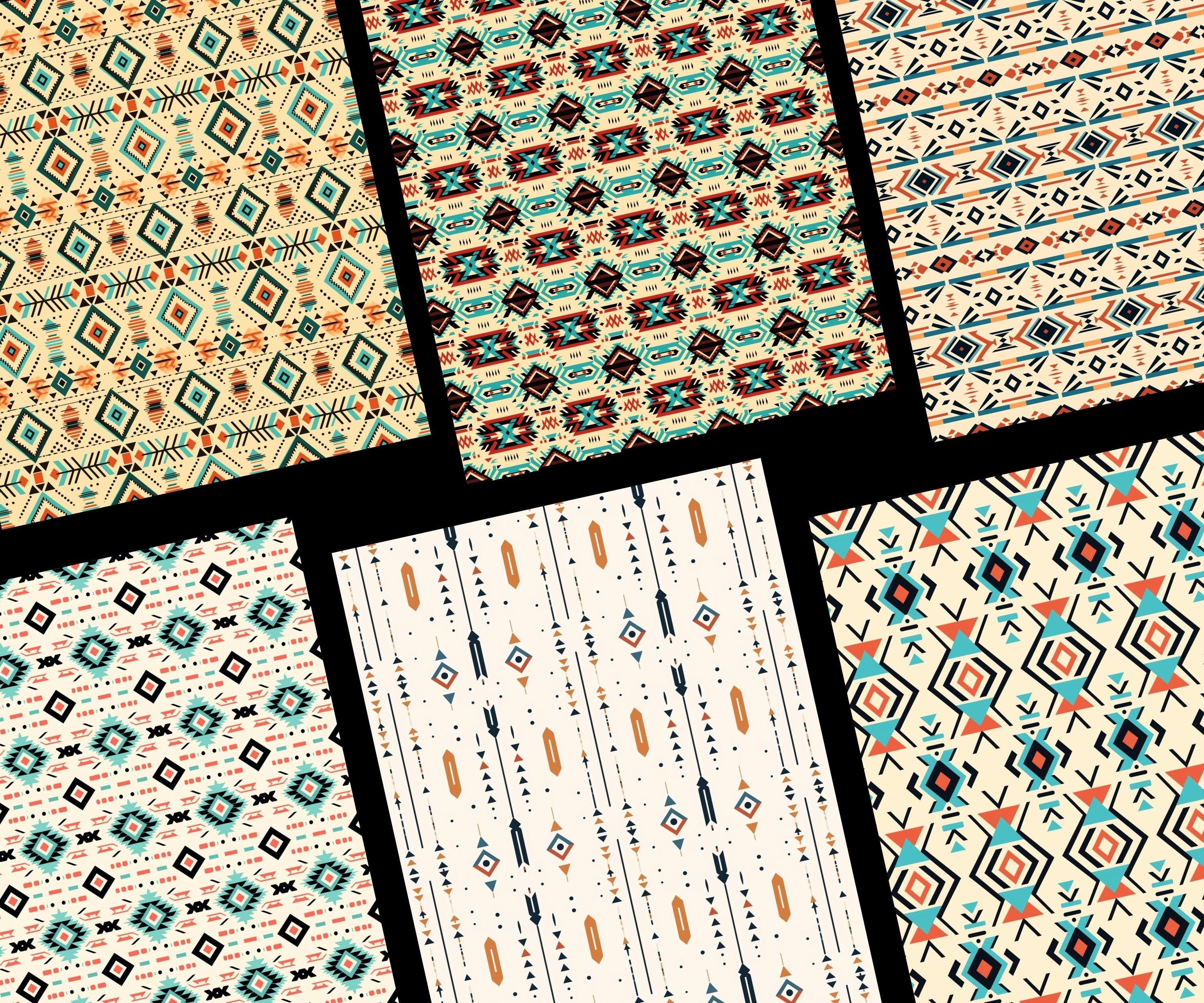 Aztec Patterns, 20 Rustic Aztec Seamless Digital Papers, Instant ...