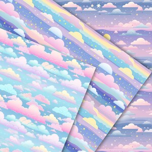 Pastel Dreams Patterns, 20 Pastel Fantasy Seamless Digital Papers ...