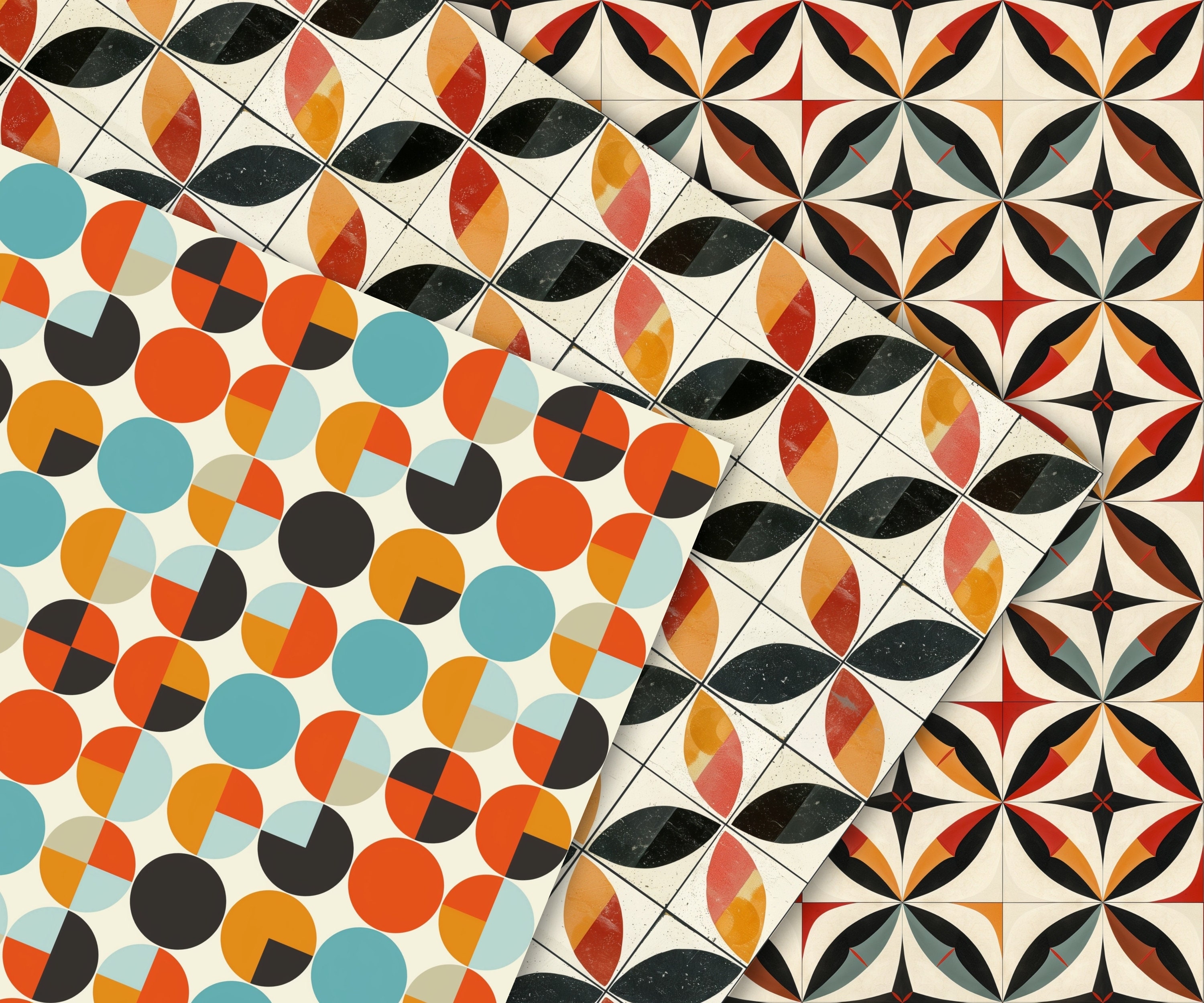 1950's Digital Patterns, 22 Seamless Digital Papers of Classic 1950's ...