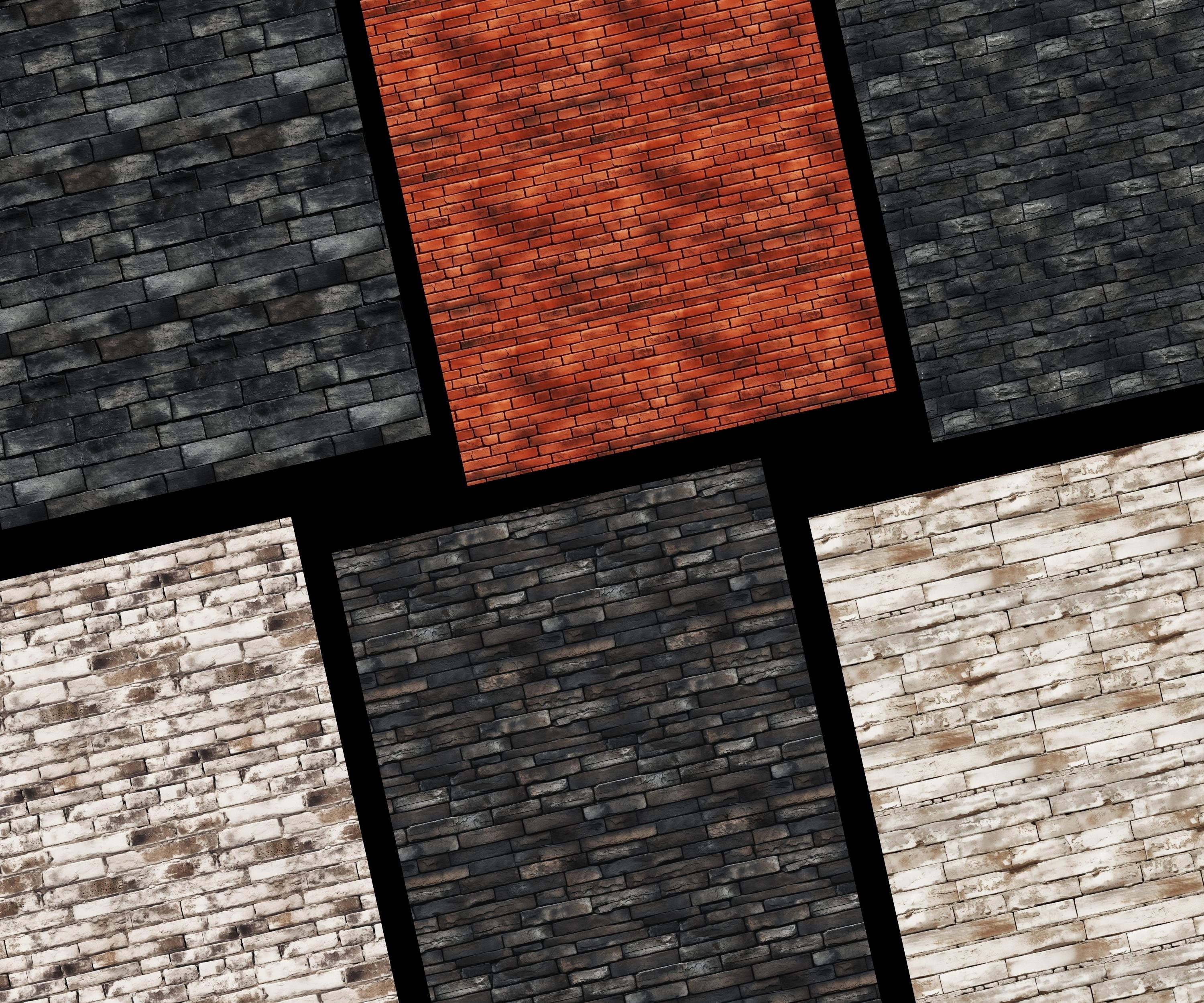 Rustic Brick Patterns, 20 Seamless Digital Papers of Brick Patterns ...