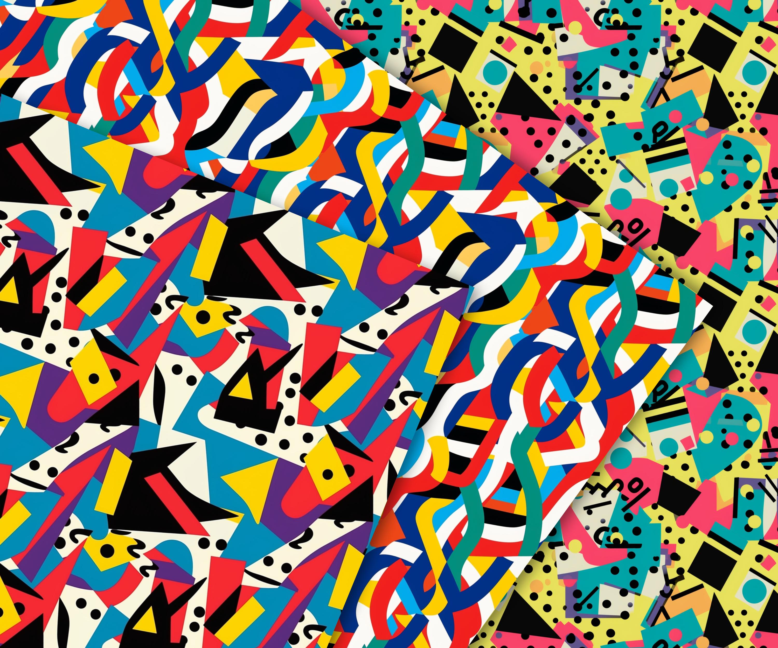 Retro 80's Patterns, 15 Seamless Digital Papers of Colourful 80's ...