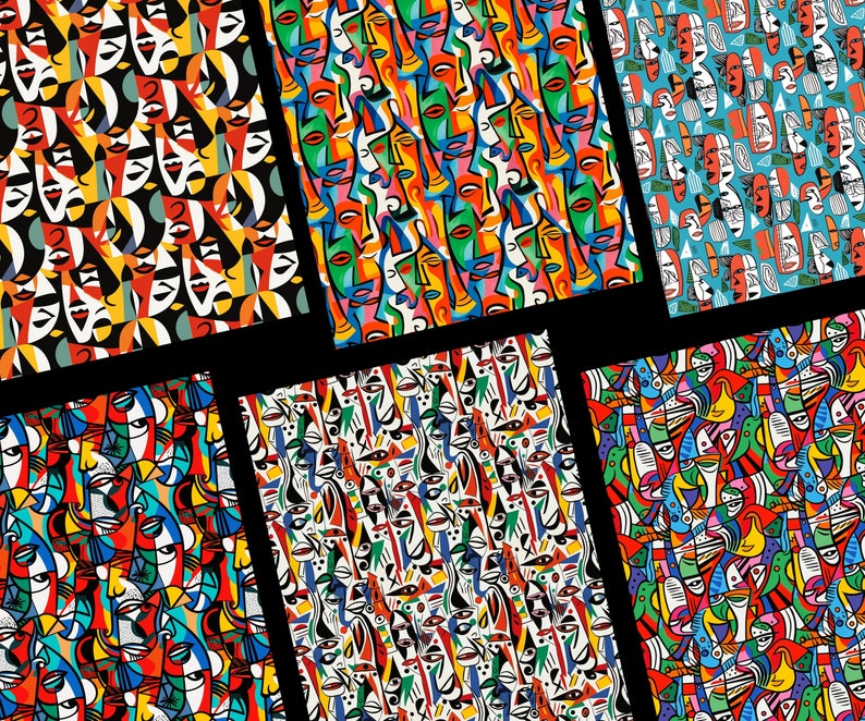 Picasso Patterns, 25 Picasso Inspired Seamless Digital Papers, Instant ...
