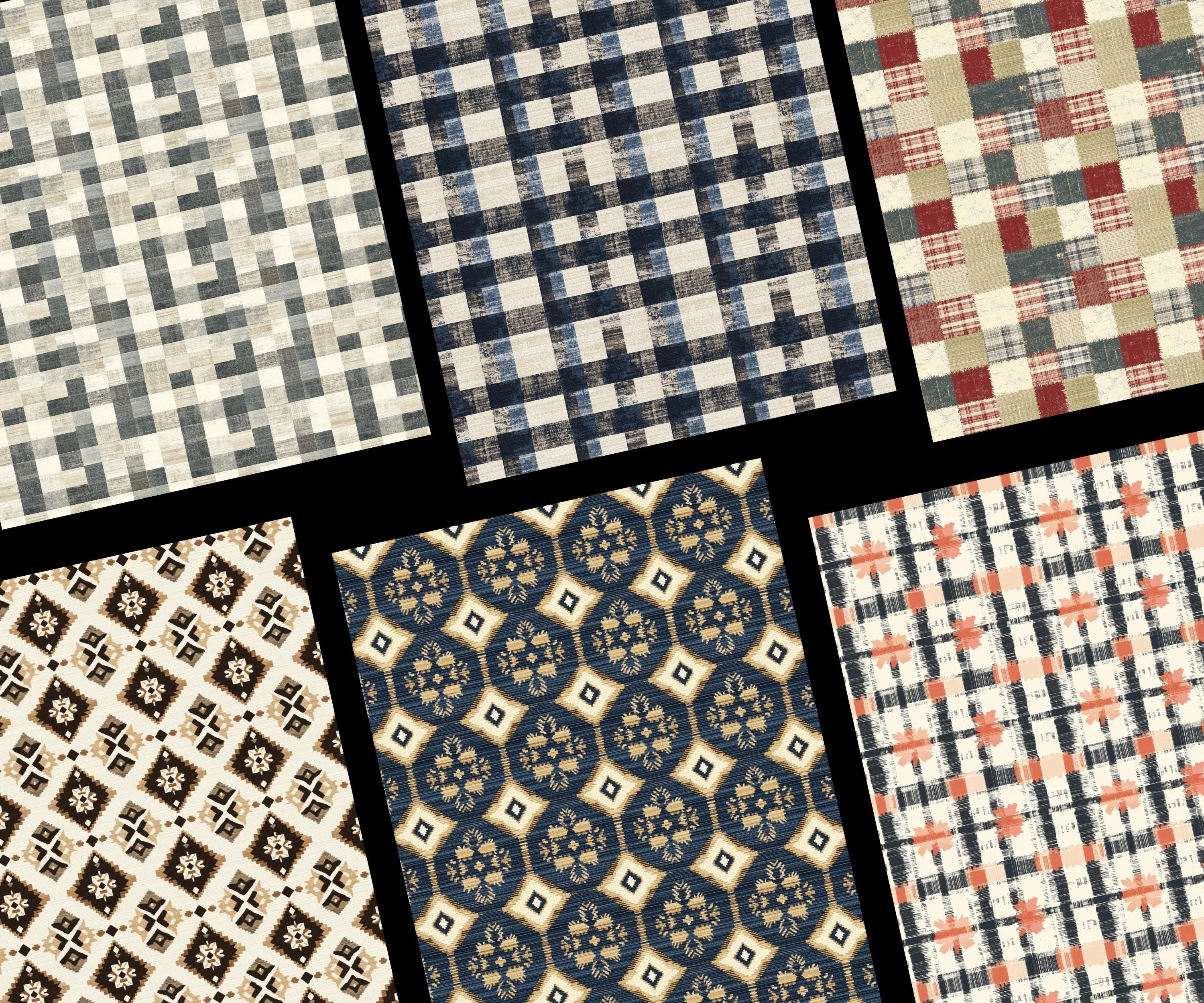 Country Farmhouse Seamless Patterns, 30 Rustic Textiles & Upholstery ...