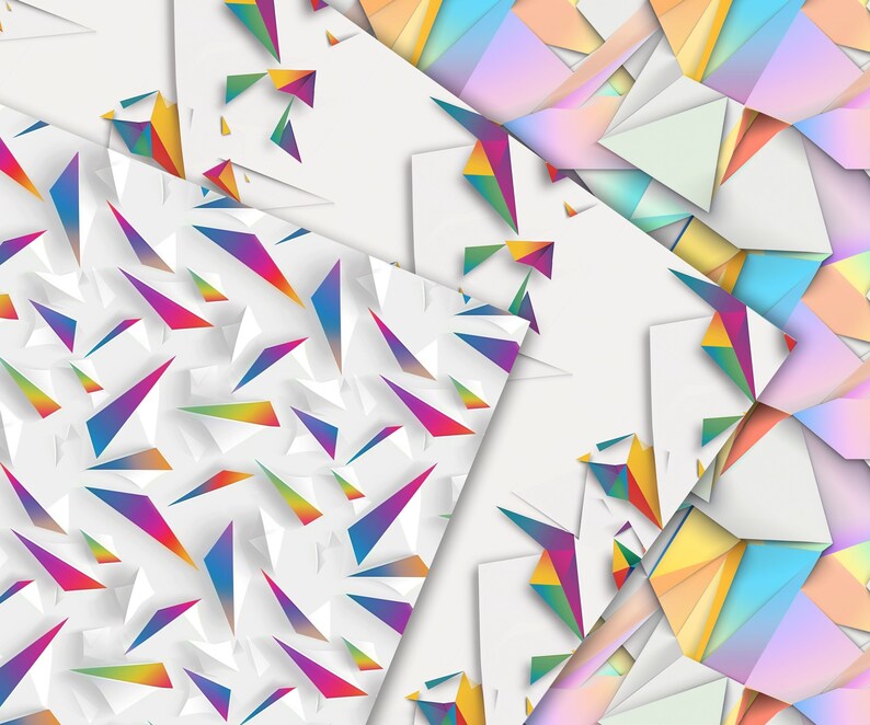 Geometric Digital Patterns, 20 Seamless Digital Papers of Light ...