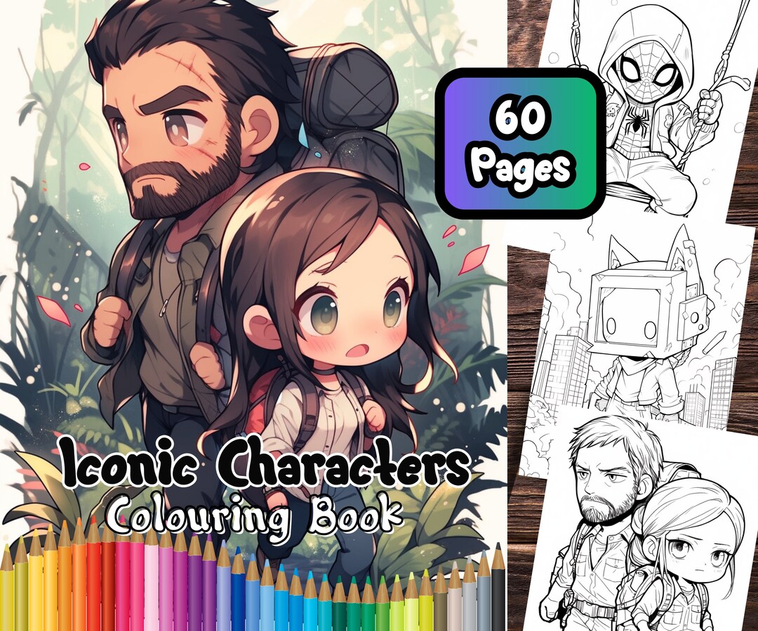Iconic Characters Colouring Book, 60 Chibi Versions of Iconic Character ...