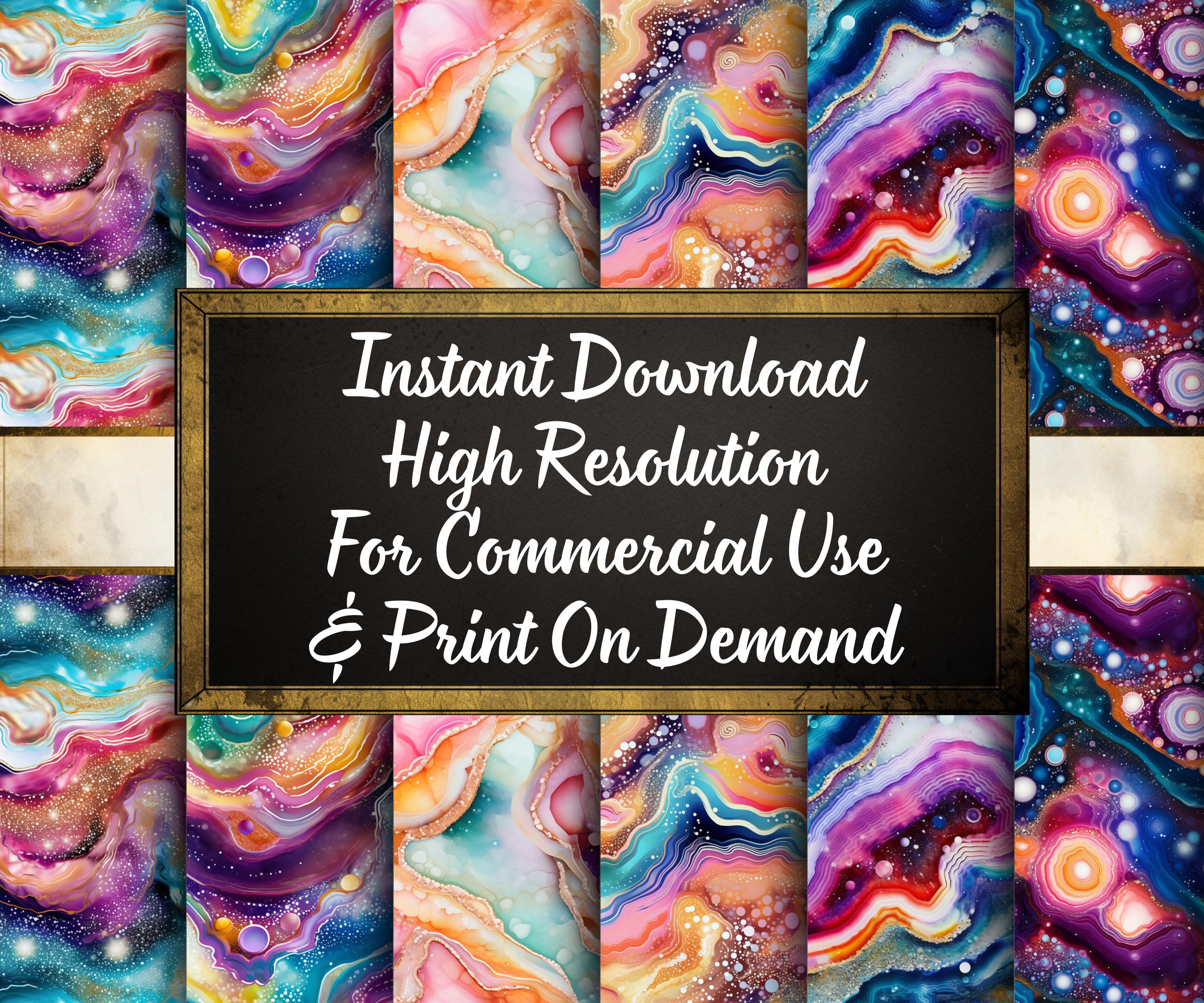 Rainbow Glitter Agate Seamless Patterns, 16 Glitter Agate Digital ...