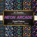 Neon Arcade Seamless Patterns, 20 Retro Arcade Digital Papers, Instant ...