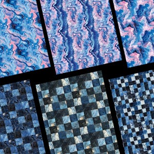 Blue Marble Digital Patterns, 20 Marble Seamless Papers, Blue Marble ...