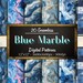 Blue Marble Digital Patterns, 20 Marble Seamless Papers, Blue Marble ...