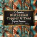 Copper and Teal Digital Paper, 20 Seamless Patterns Distressed Grunge ...