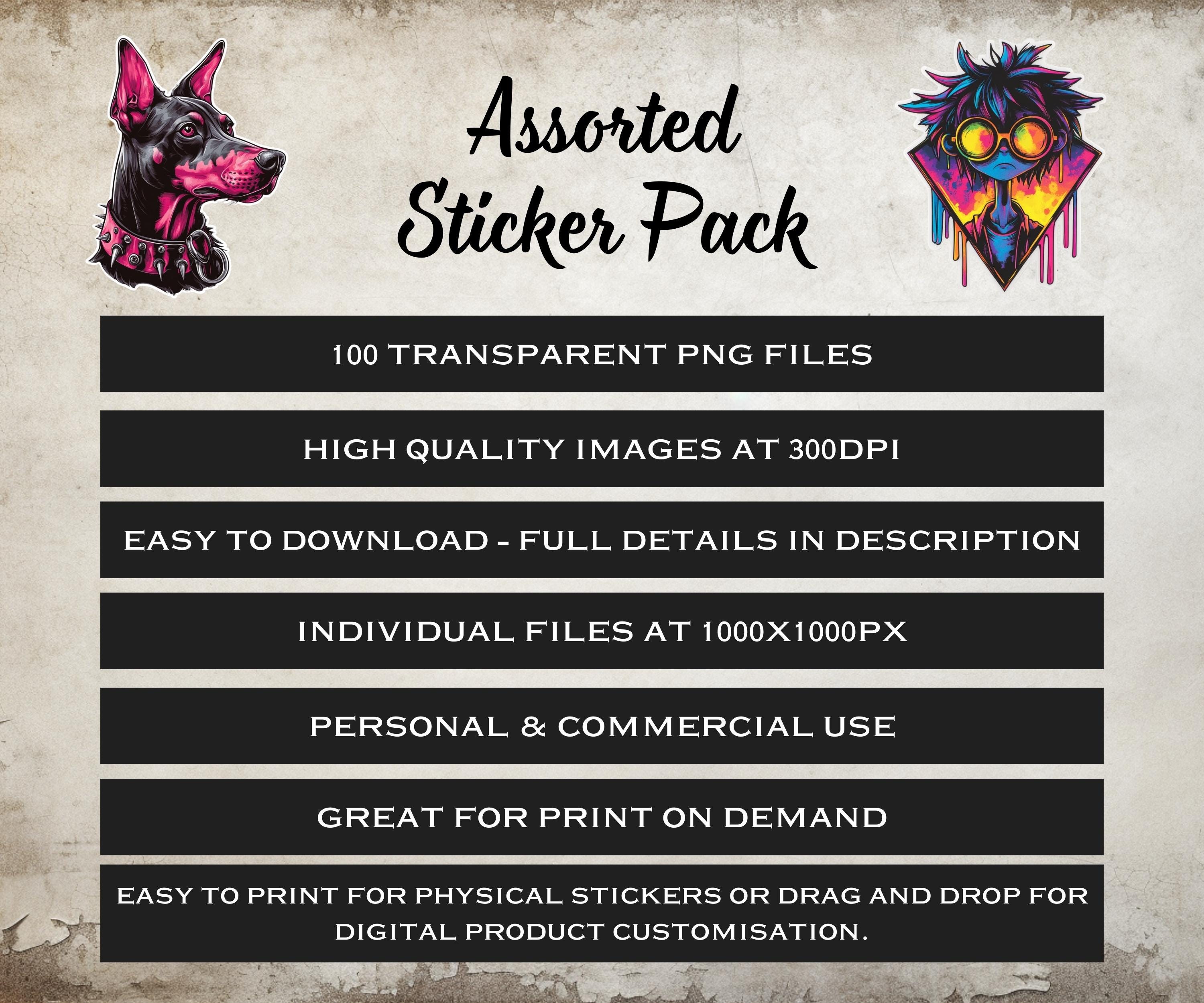 Assorted Sticker Pack, 100 Stickers Mega Pack, Cool Sticker Pack ...