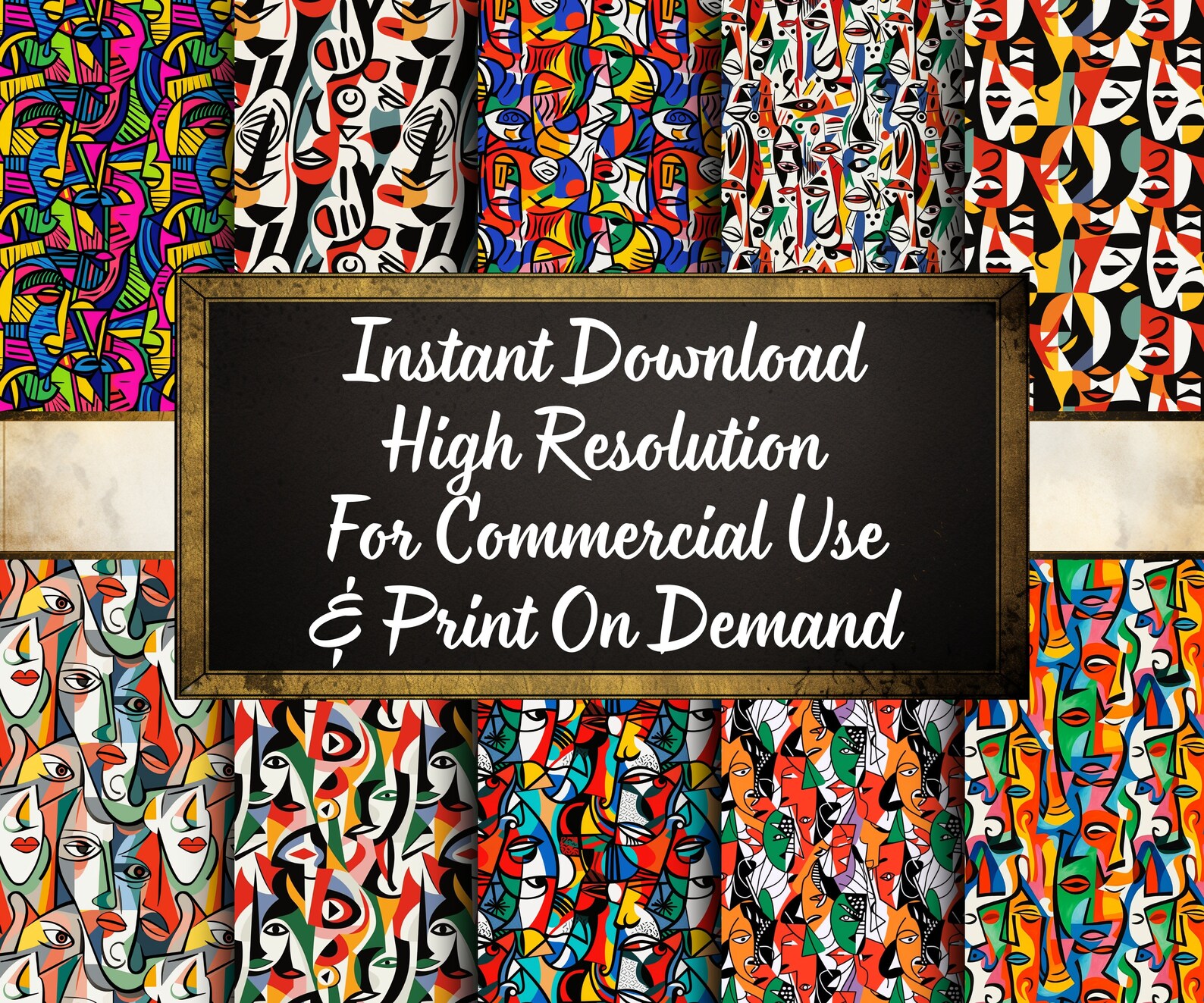 Picasso Patterns, 25 Picasso Inspired Seamless Digital Papers, Instant ...