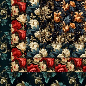 Baroque Patterns, 20 Seamless Digital Papers of Baroque Floral Patterns ...
