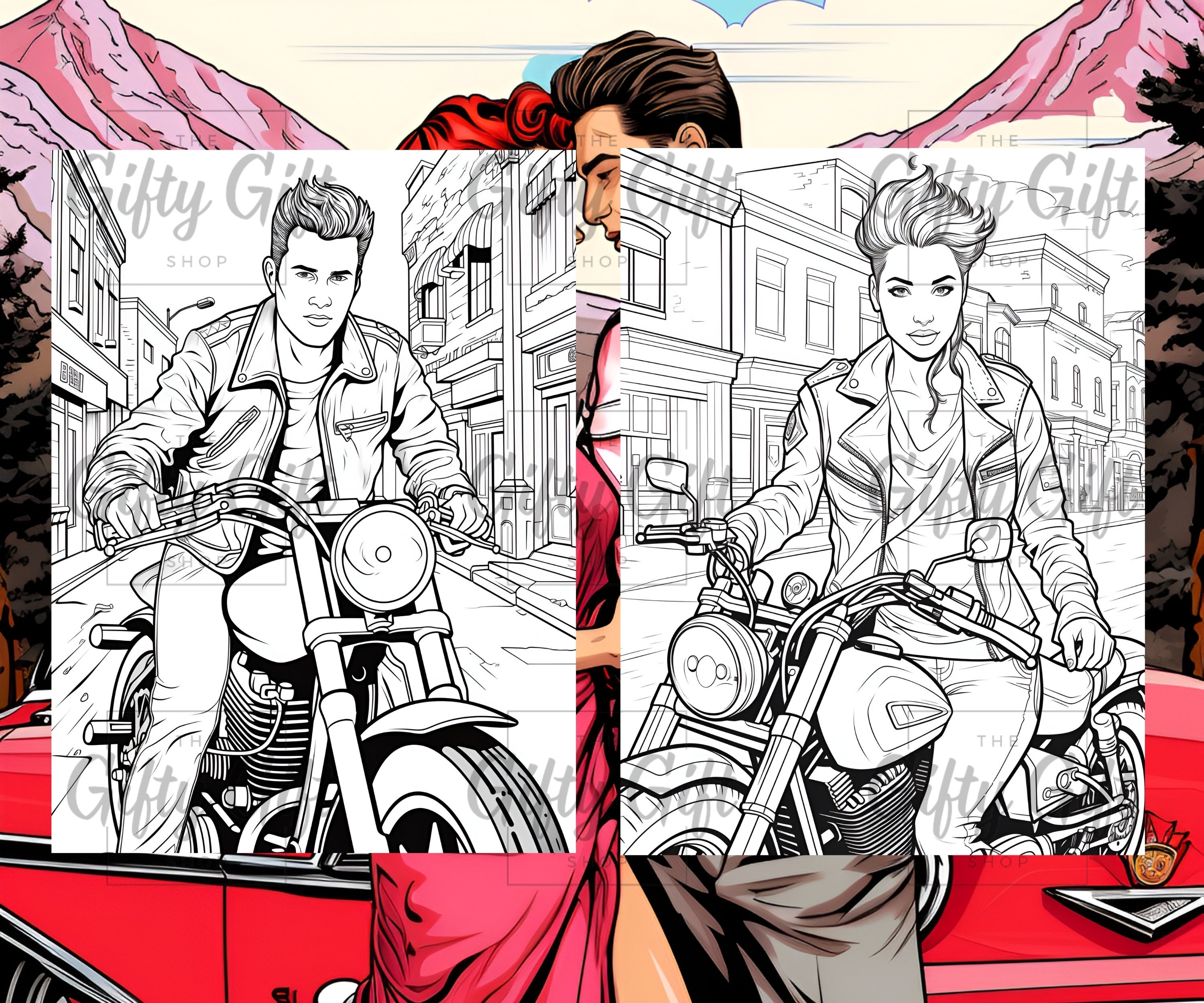 Rockabilly Colouring Book Volume 2, 40 Vintage Colouring Pages, Adults ...