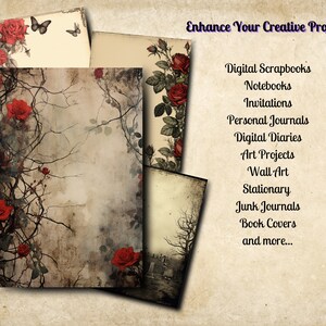 Gothic Junk Journal Pages, Vintage Gothic Scrapbooking Ephemera, 40 ...