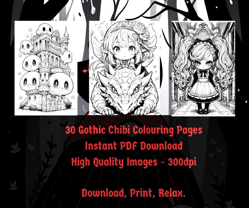 Chibi Colouring Pages, 30 Gothic Chibi Printable Colouring Pages ...